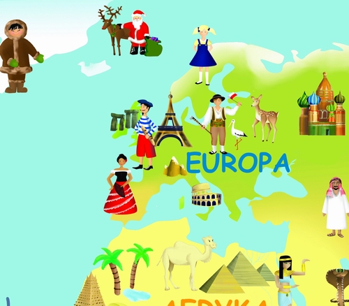 Mapa świata dla dzieci - Fototapety - TwojeFototapety.pl - Zaczarowany ...